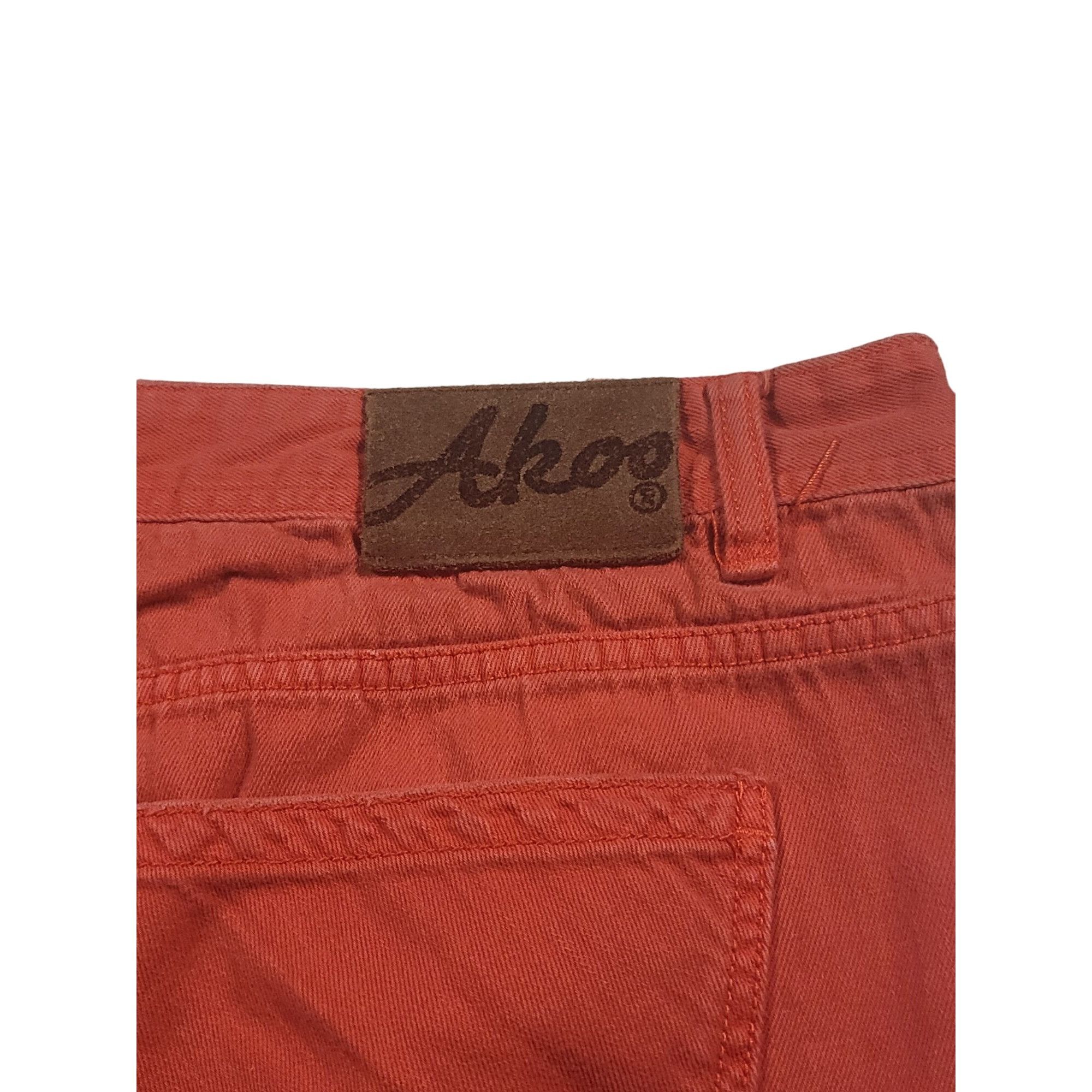 Akoo Akoo Denim Shorts Men Sz 44 Red No Rivals Standard Fit Butto | Grailed