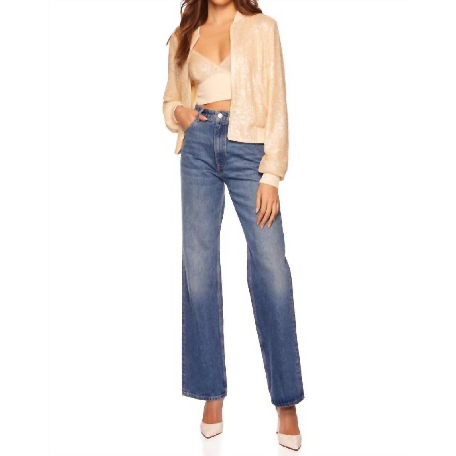 Designer SUSANA MONACO Sequin Bomber Jacket 10" In Belgian Créme | Grailed