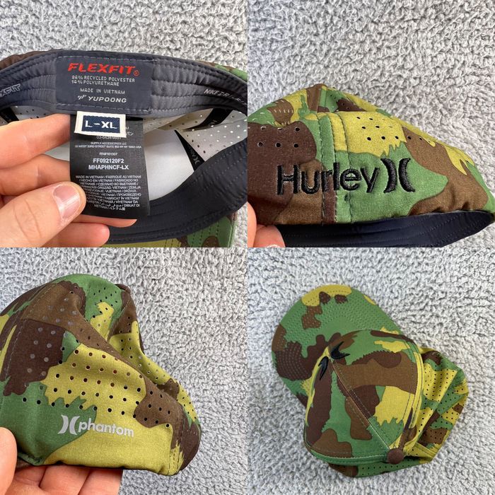 Hurley Hurley Phantom Hat Adult Large XL Green Brown Camo Flex Stretch ...