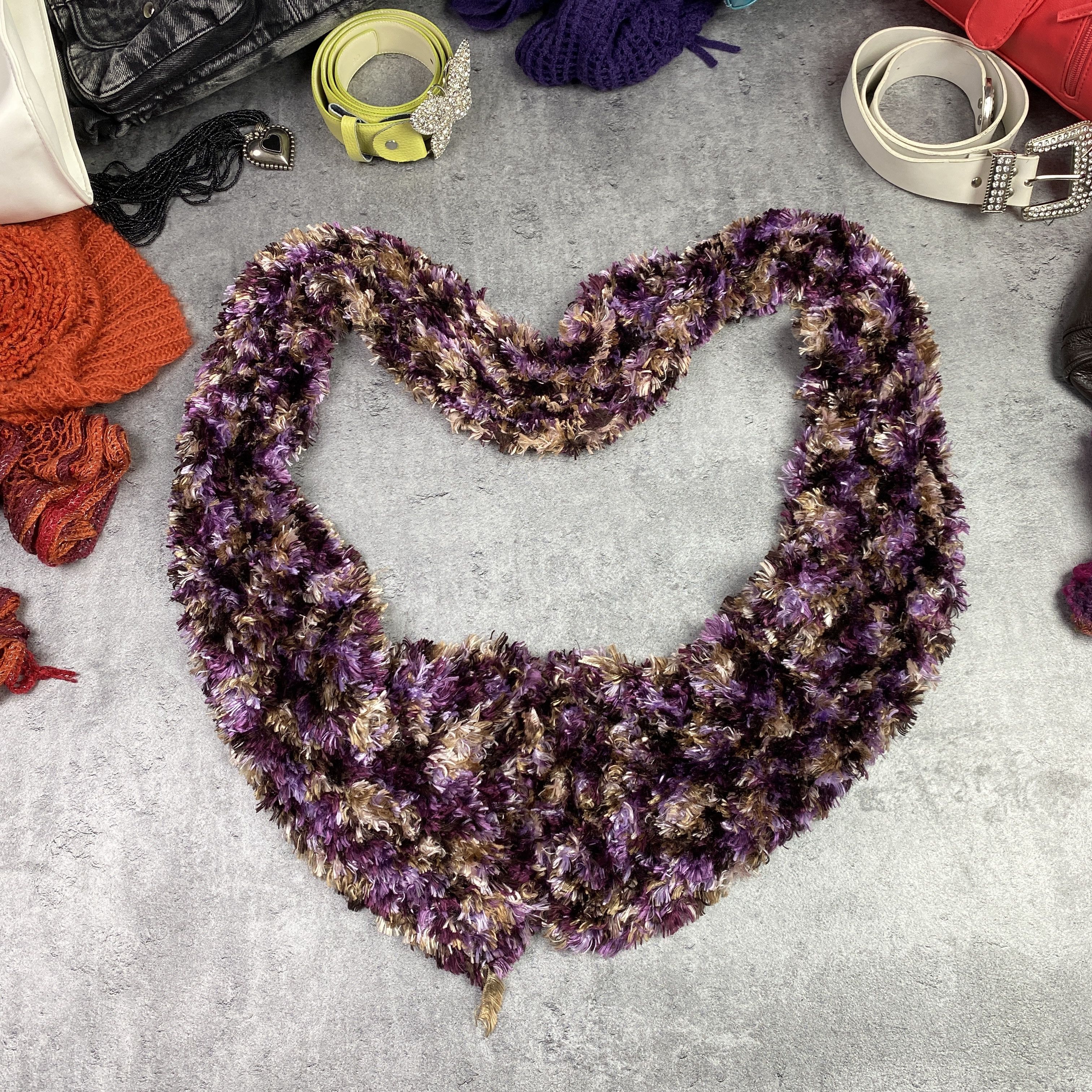 Vintage Fluffy Chunky Y2K Scarf | Grailed