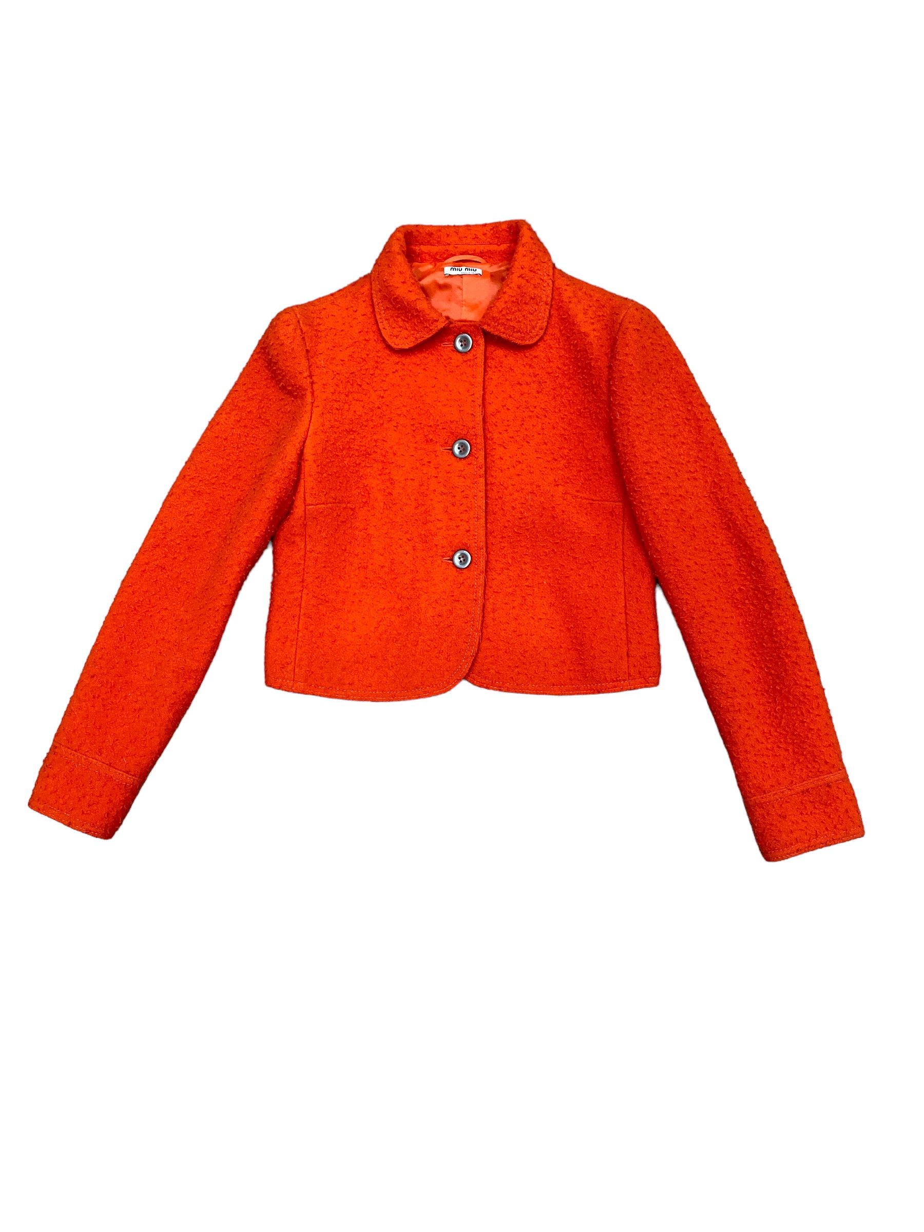 Miu Miu Orange Wool Jacket | Grailed