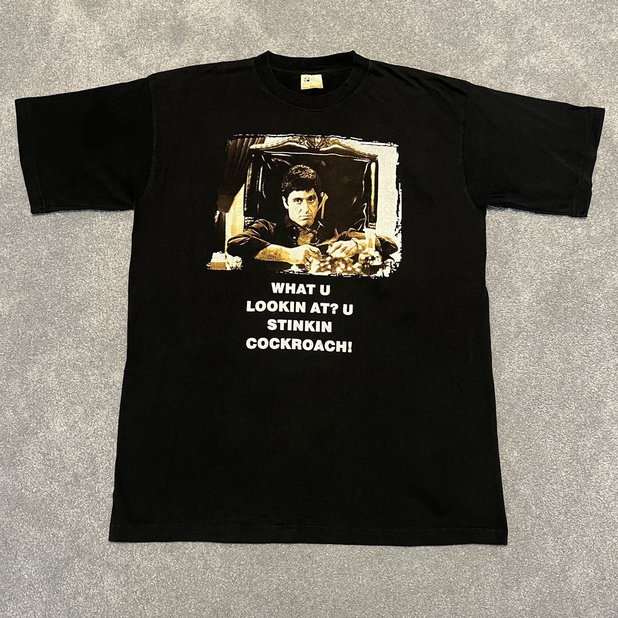 Vintage Vintage 1990s Scarface You Stinkin Cockroach Gun Graphic Tee ...