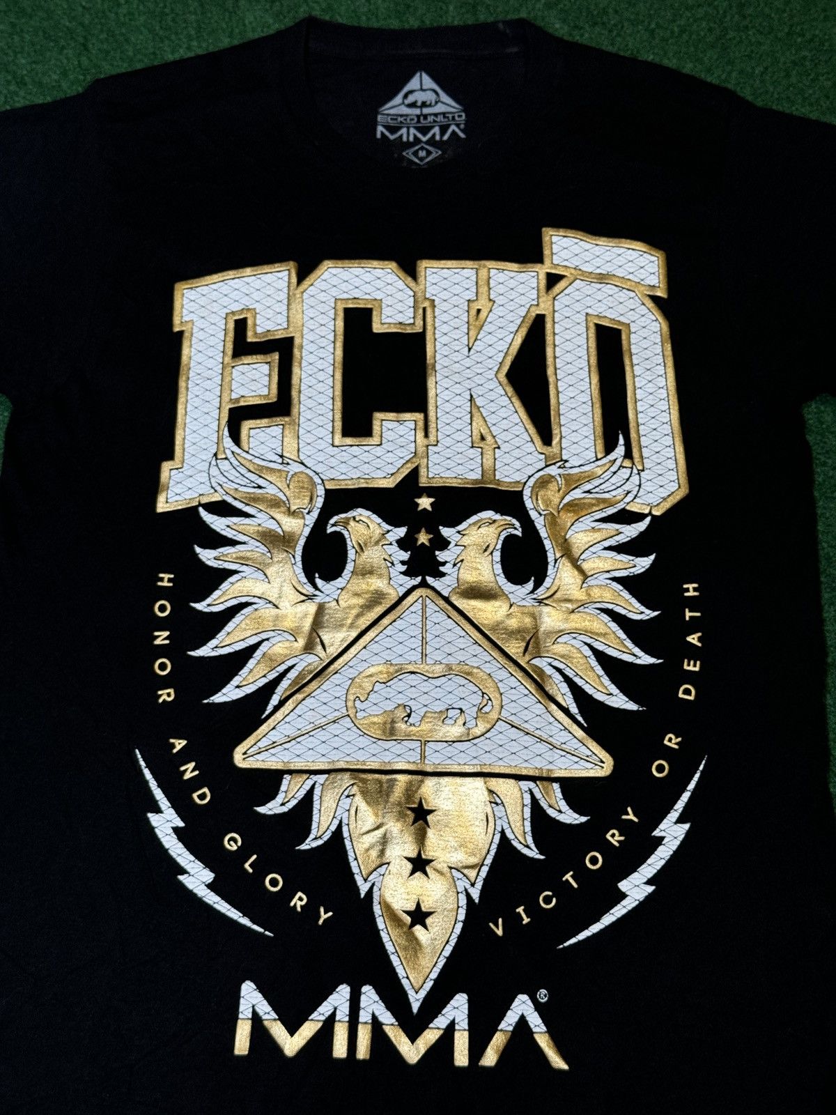 Ecko Unltd. Y2K MMA Ecko USA Slim Black Gold Mens Medium Tall T Shirt ...