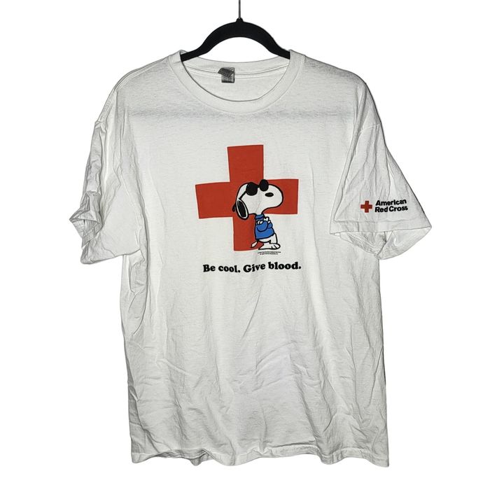 Gildan Limited Edition American Red Cross Peanuts Snoopy T-Shirt | Grailed
