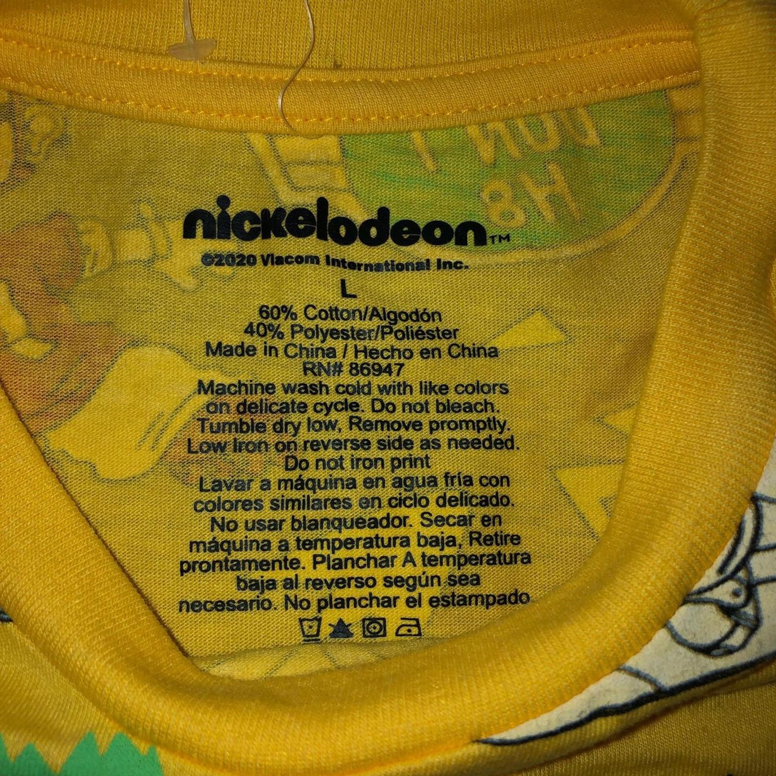 Nickelodeon Yellow Cropped Rugrats All Over Nickelodeon Graphic Tee Y2K ...