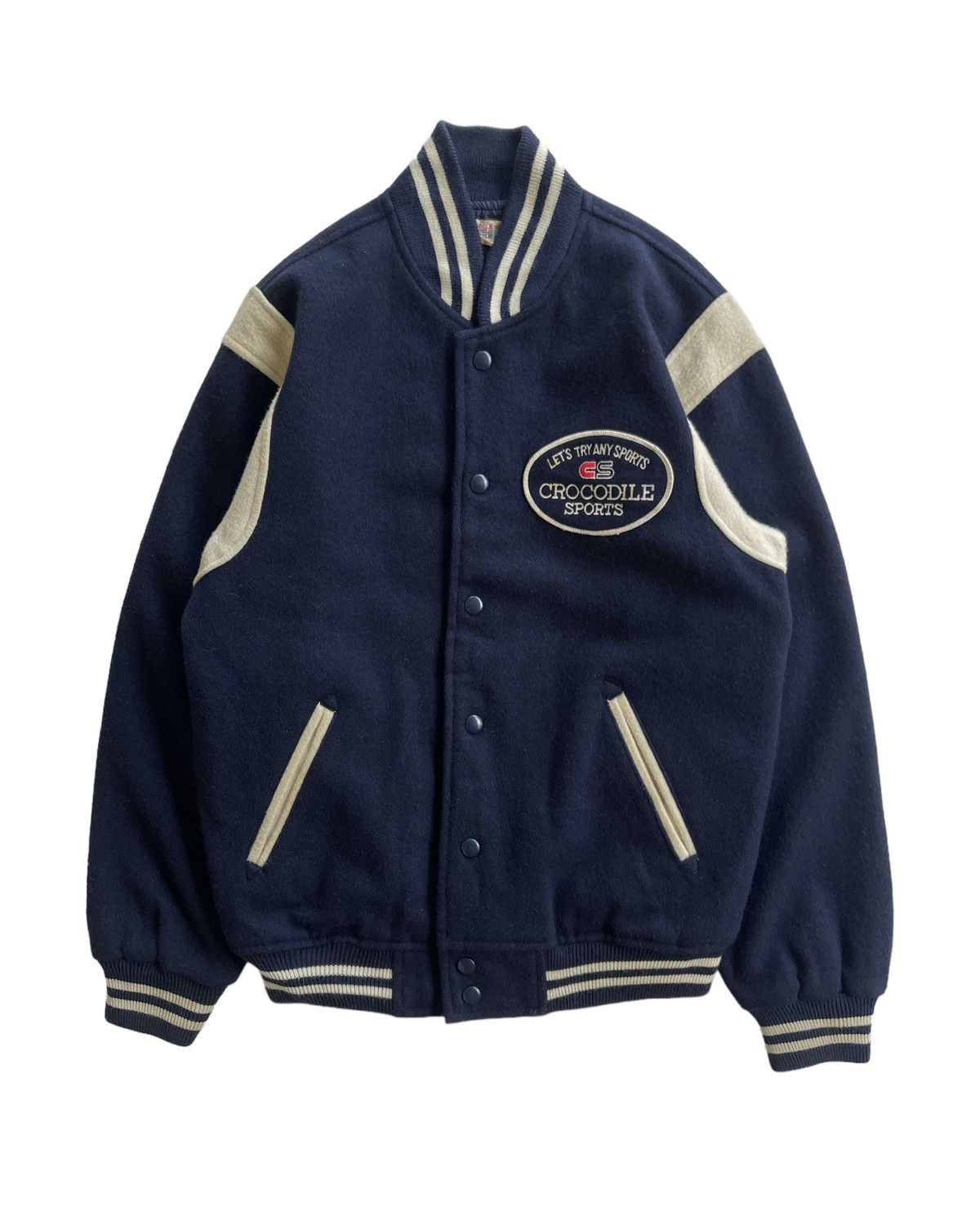 Varsity Jacket × Vintage Vintage Crocodile Wool Varsity Jacket | Grailed