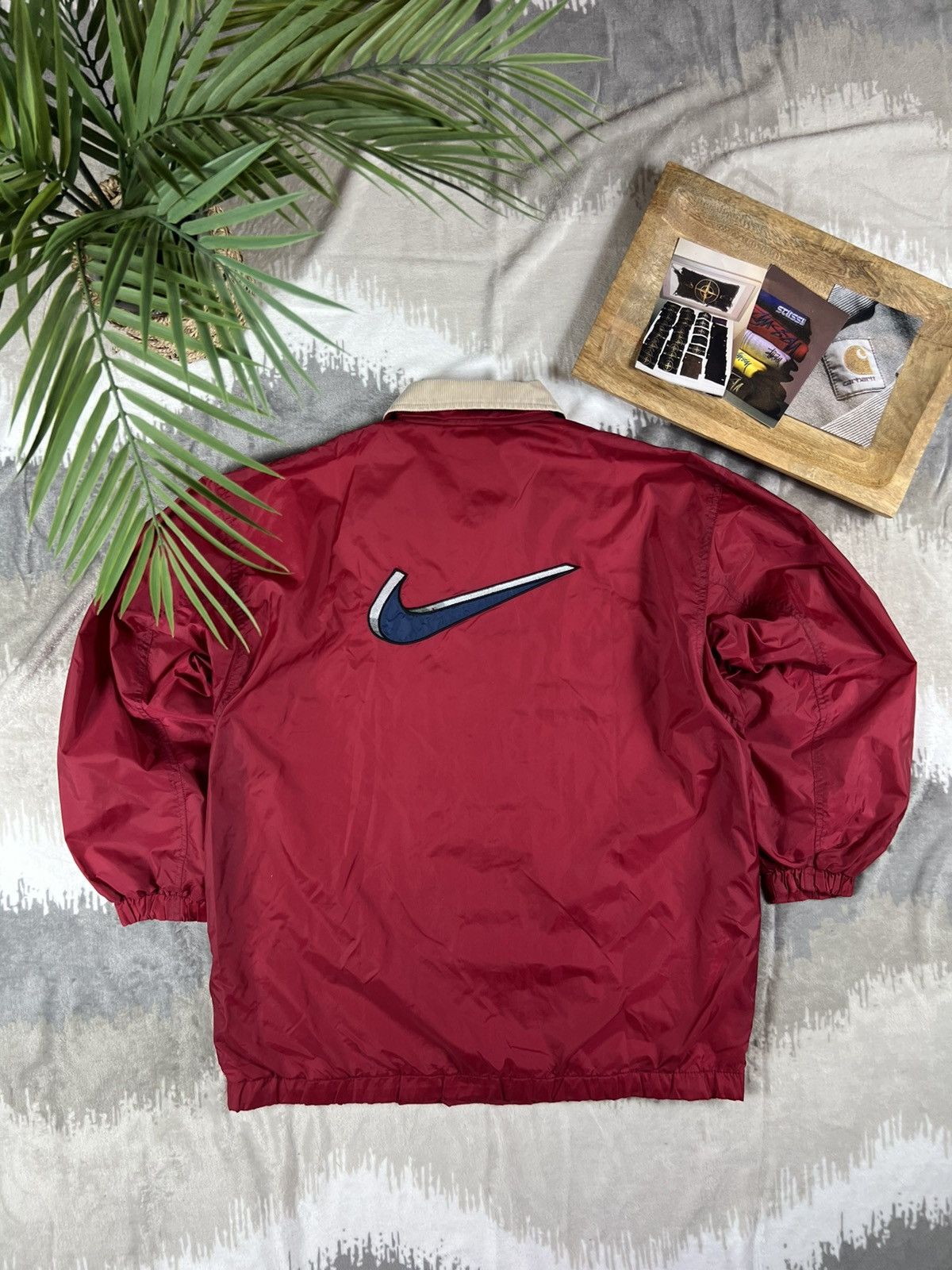 Nike 🍉 VINTAGE 90’S NIKE BIG SWOOSH CARTOON STYLE NYLON JACKET | Grailed