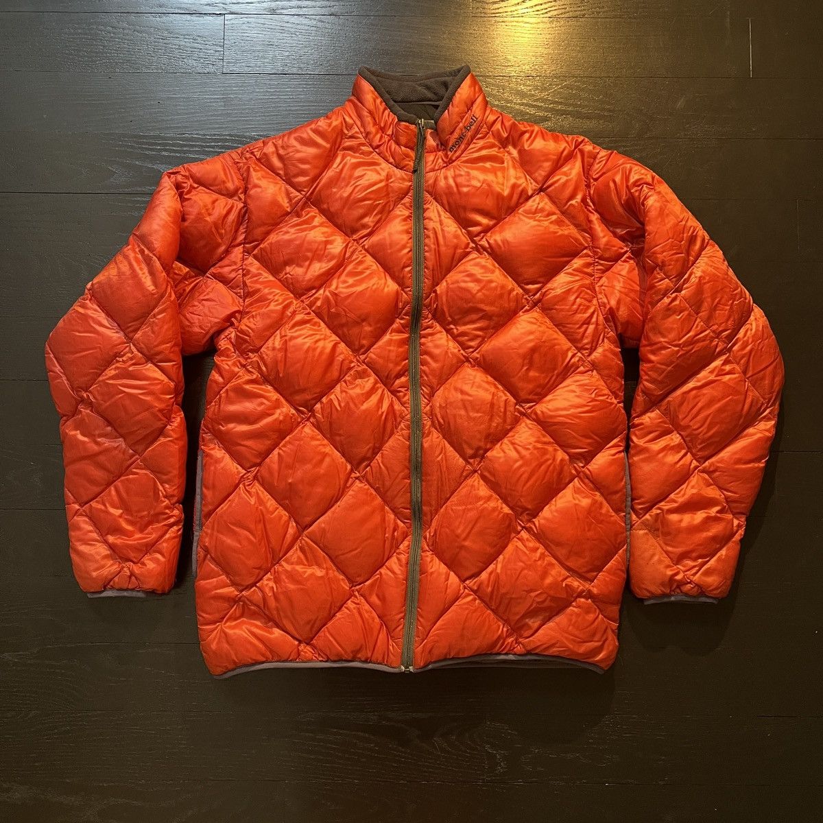 Montbell Montbell Orange Red Diamond Stitch Puffer Down Jacket | Grailed