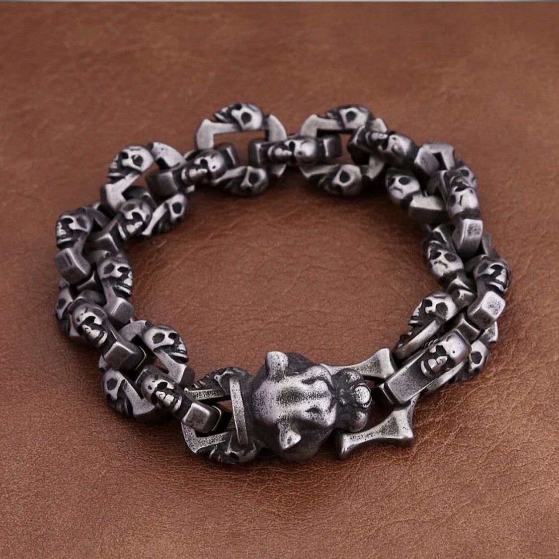 Skulls Leopard + Skull Chain Bracelet | Grailed