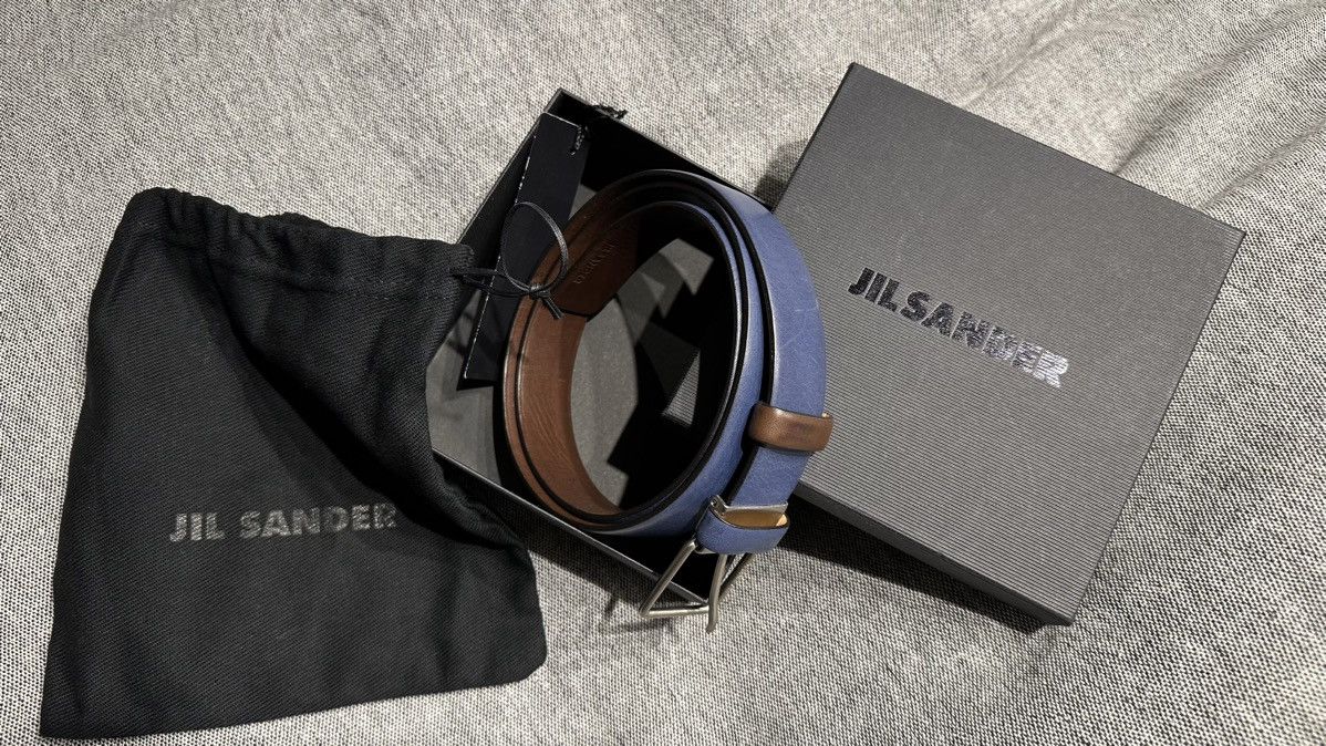 Jil Sander Brown/Blue reversible belt | Grailed