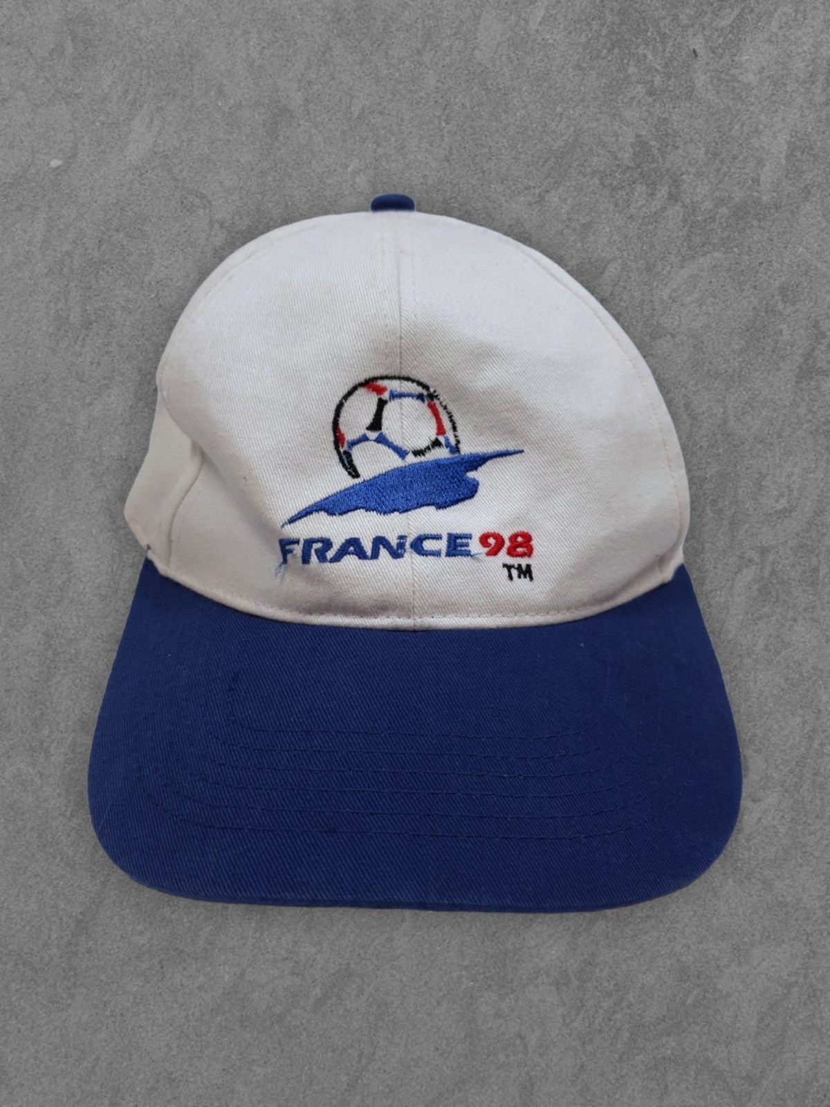 Soccer Jersey × Streetwear × Vintage 1998 FRANCE WORLD CUP FIFA CAP IN WHITE/BLUE COLOUR | Grailed