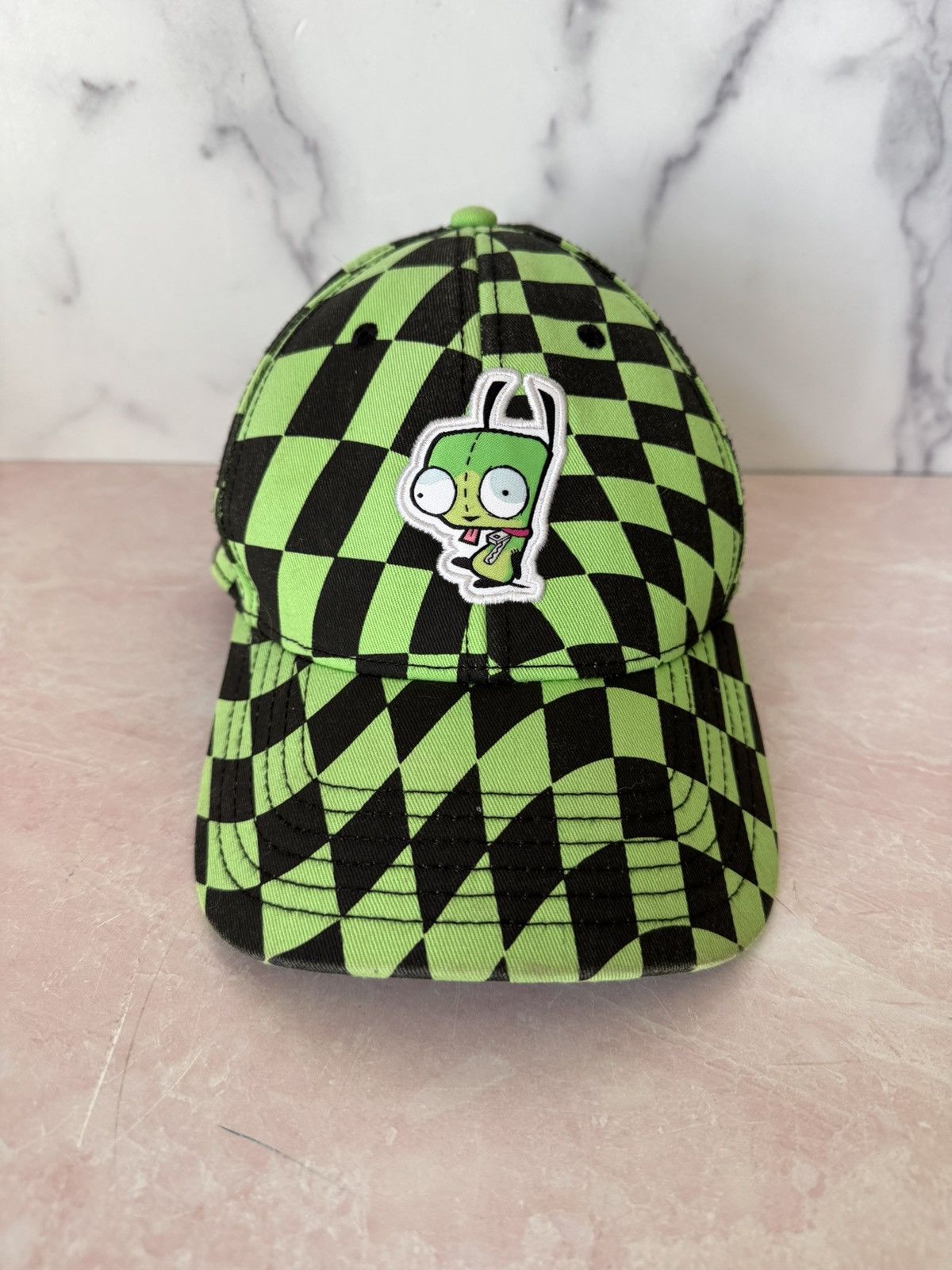 Nickelodeon Invader Zim Spencers checkered green black snapback hat ...