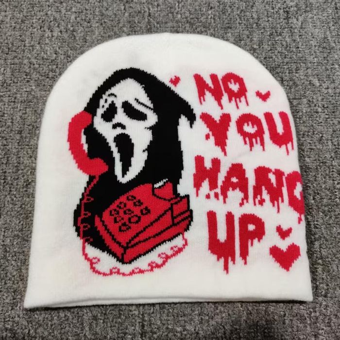 Japanese Brand Scream Ghostface No Cuff Knit Skully Cap Beanie Hat ...
