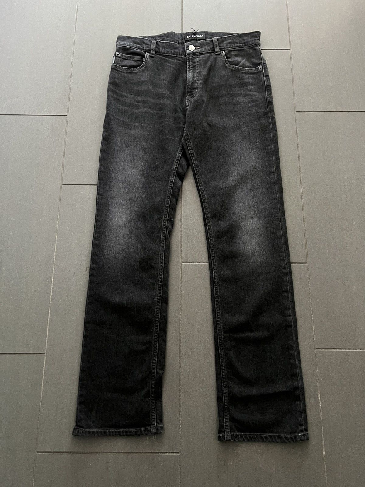 Balenciaga Balenciaga Claw-mark Faded Heel Bite Denim Jeans | Grailed