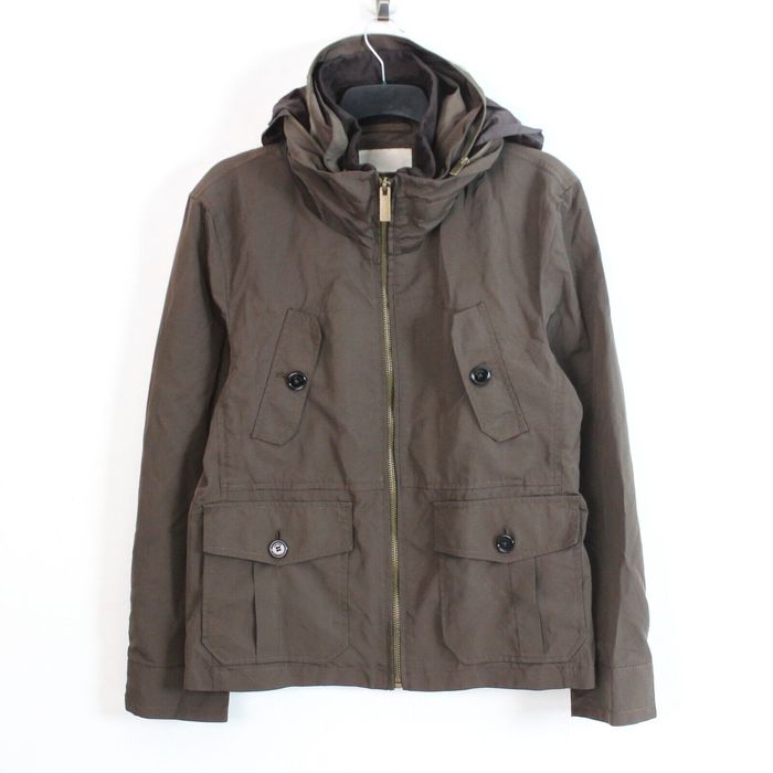 Zara Men XL Field Jacket Rain Coat Hooded Windbreaker Khaki Green | Grailed