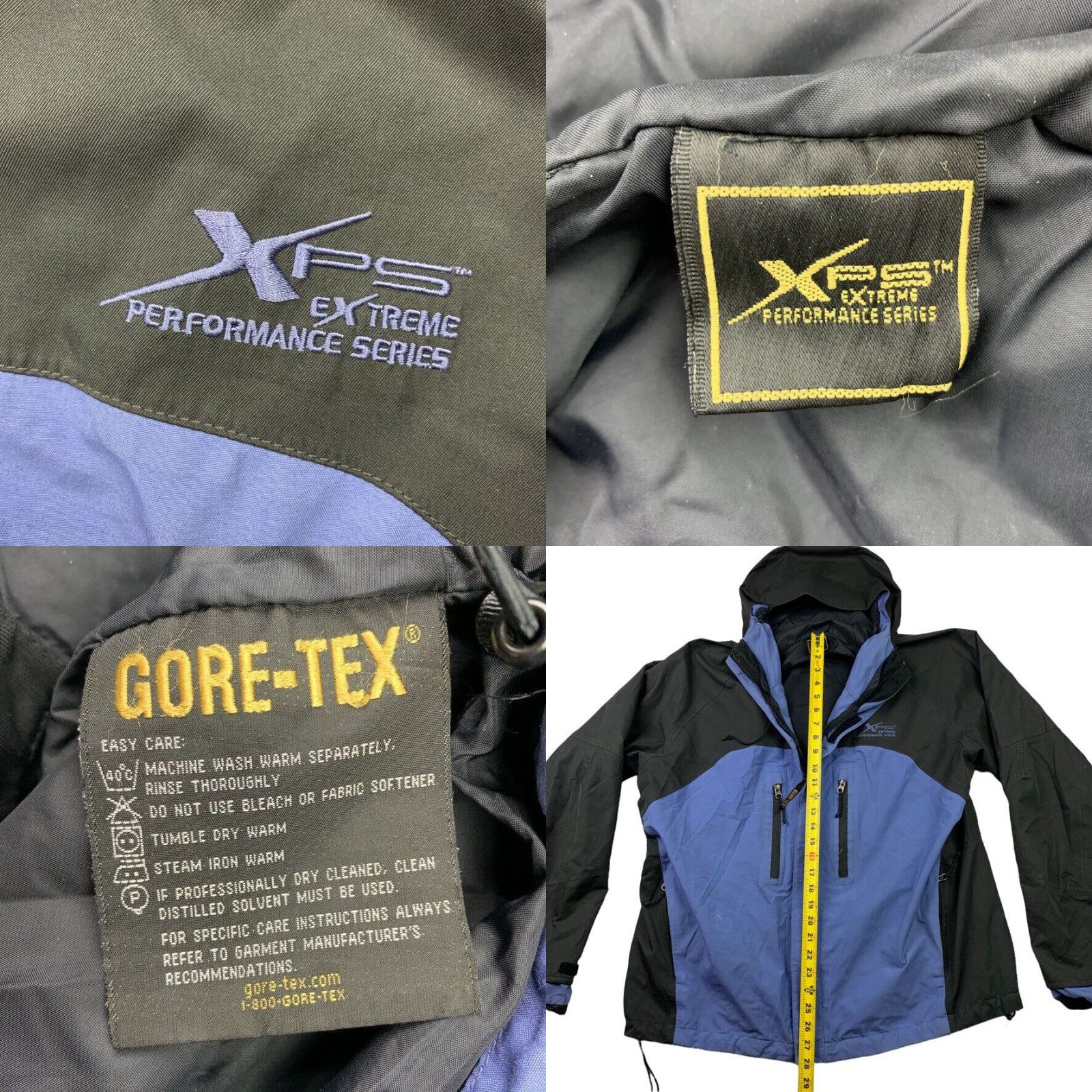 Vintage XPS Extreme Men's Gore Tex Packable Hood Full Zip Jacket Black ...