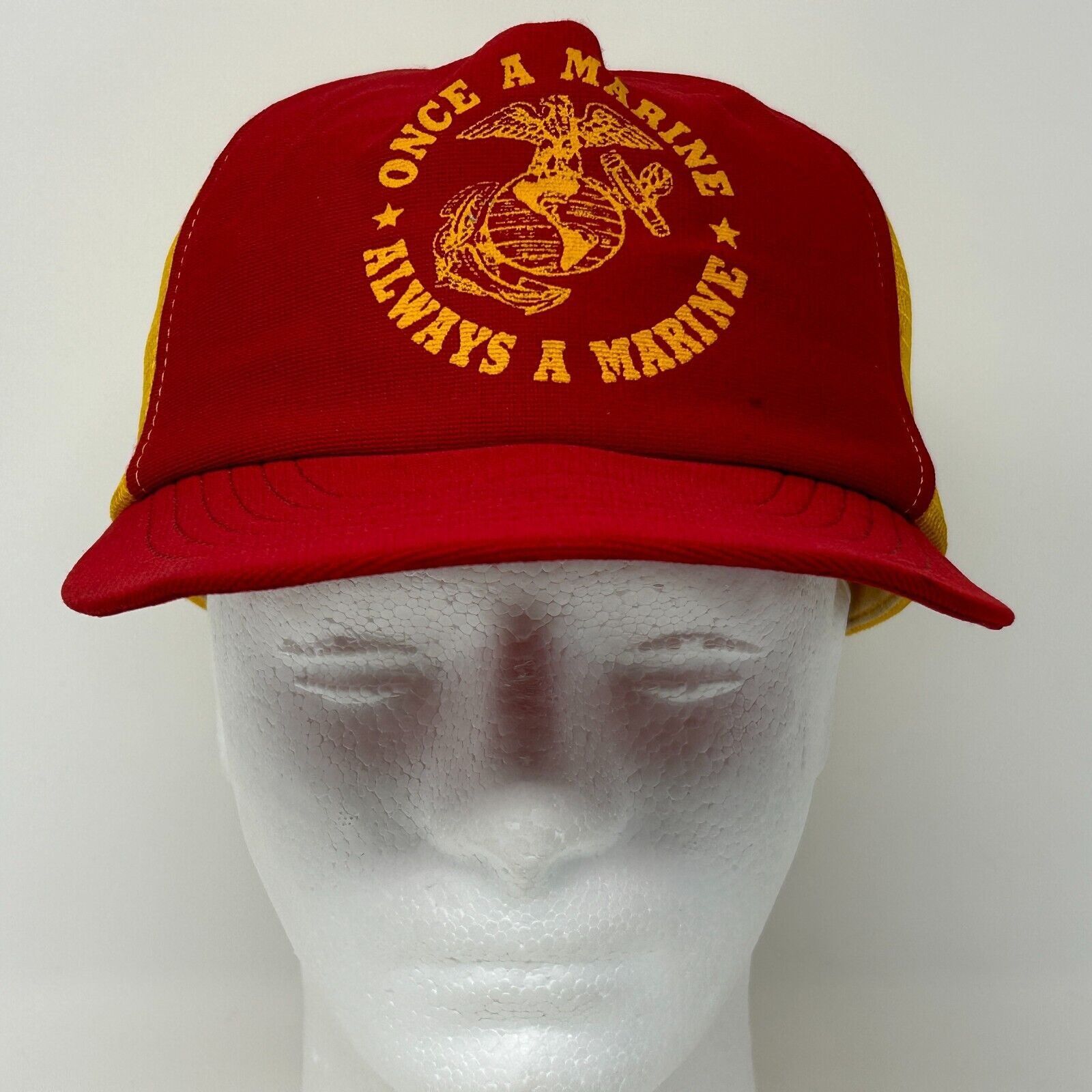 Vintage Vintage US Marine Corps Trucker Hat Baseball Cap Red USMC Mi ...