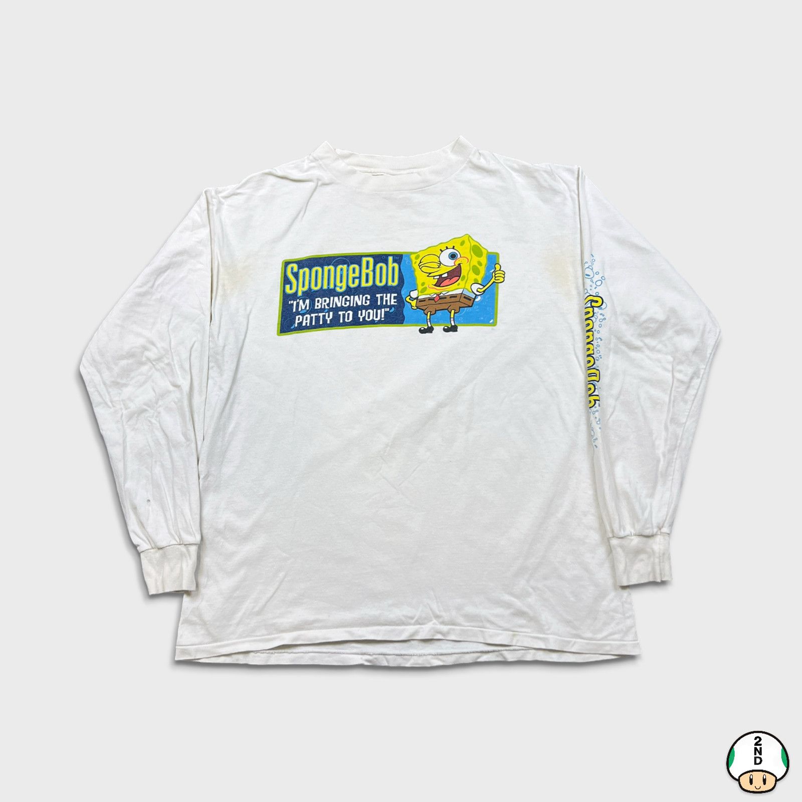 Vintage Vintage Y2K SpongeBob Square Pants Cartoon Long Sleeve Tee ...