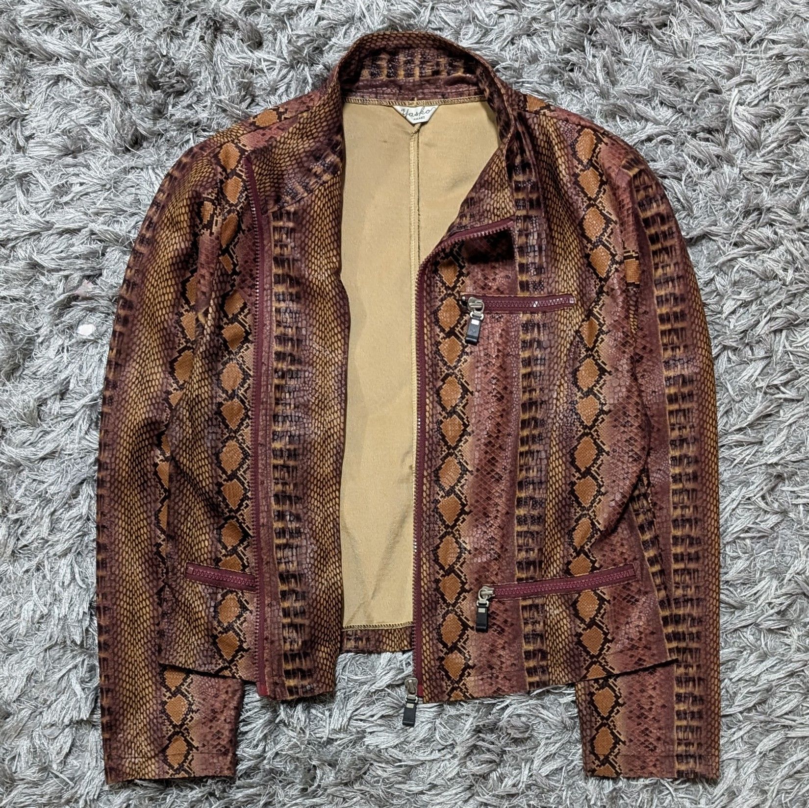 Designer Vintage Yasko Amano Reptile Jacket Snake Skin Coat Pattern ...