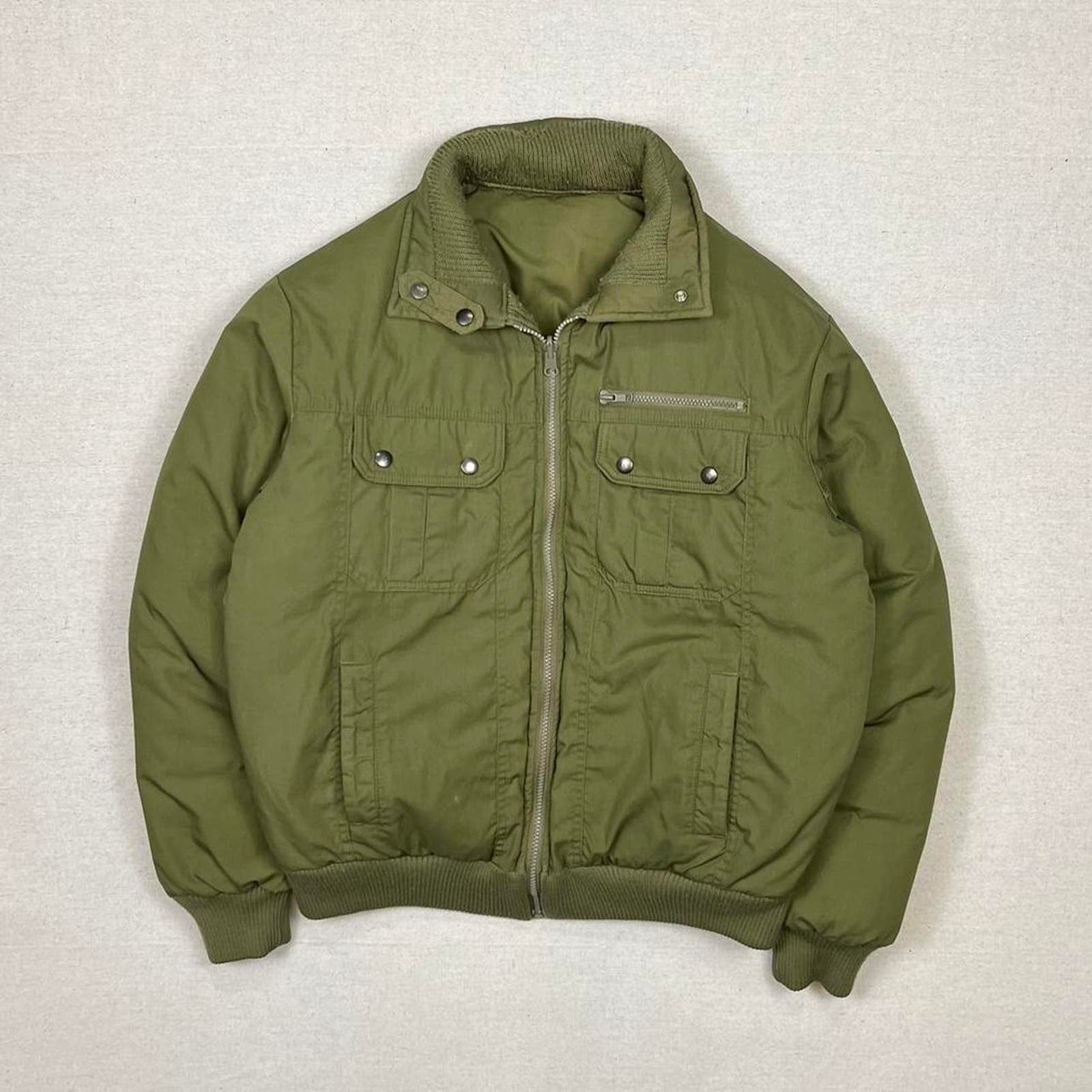 Bomber Jacket Vintage boxy earth tone green bomber jacket | Grailed