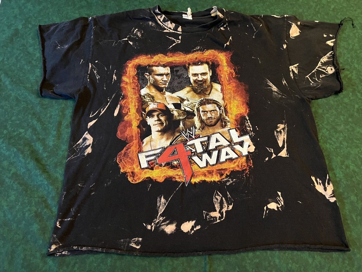 Wwf WWE FATAL 4 WAY T-SHIRT JOHN CENA CM PUNK SWAGGER EDGE | Grailed