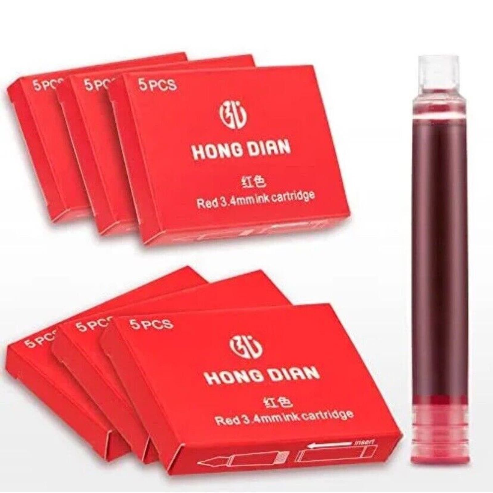 Other Hongdian Fountain Pen Red Ink Cartridges, 30 Refill Ink Cart ...