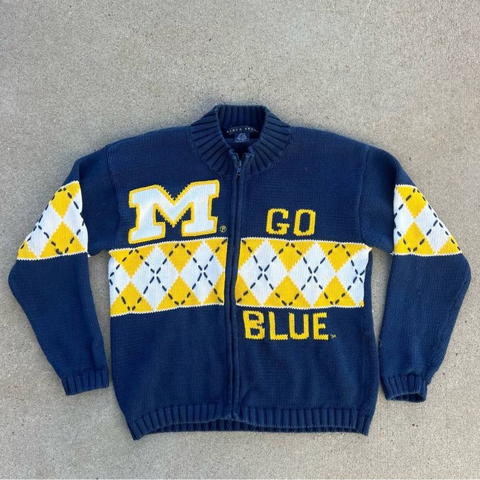 Vintage Michigan State GO BLUE sports football cheer team cardigan ...