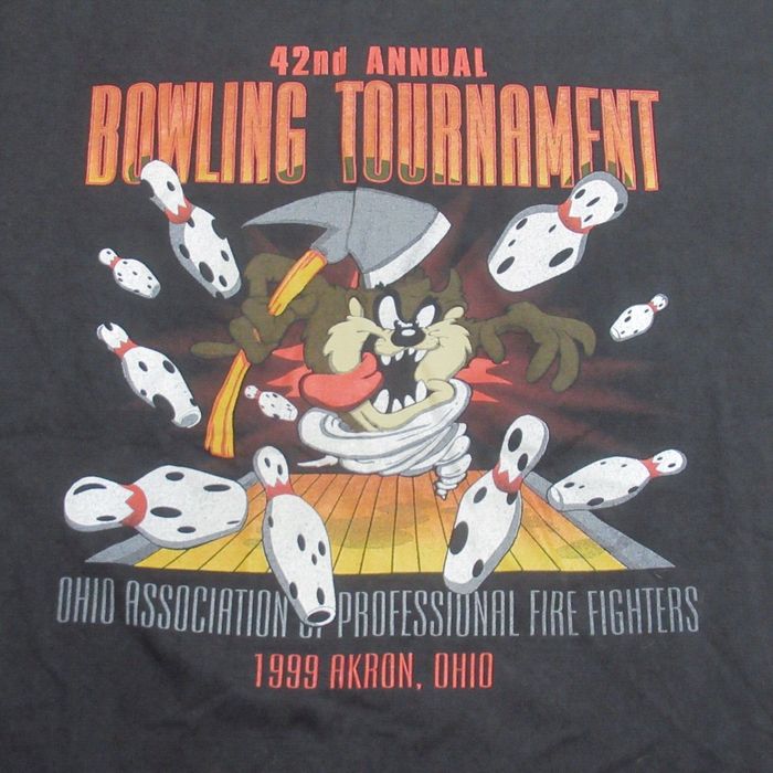 Gildan Vintage 90s Taz T-Shirt Bowling Fire Fighters Looney Tunes | Grailed