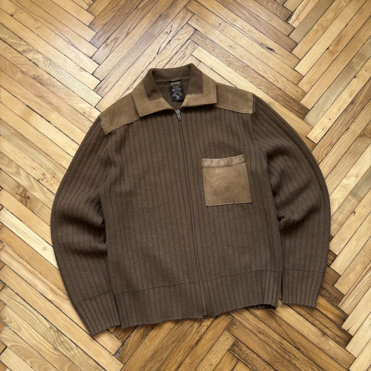 Hysteric Glamour × Vintage Vintage Suede Saint Michael Cable Knit Zip ...