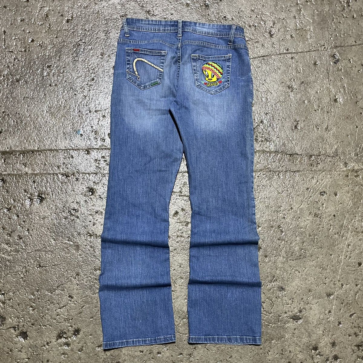 Vintage Crazy Vintage Y2K Skater Flare Jeans Wide Leg Tweety Bird | Grailed