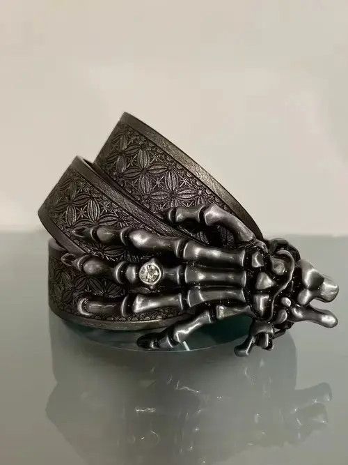 Japanese Brand × Streetwear × Vintage Rhinestone Skeleton Hand Belt ...