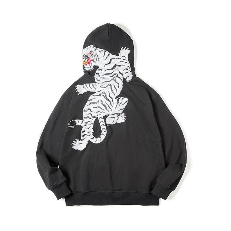 Japanese Brand Tiger Embroidered Hoodie, Yokosuka Japanese | Grailed