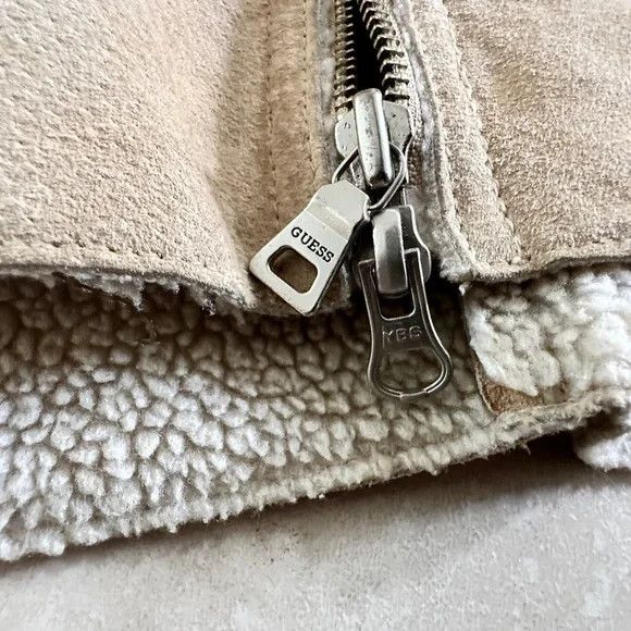 Guess Vintage Guess Jacket Genuine leather, faux shearling lining | Grailed