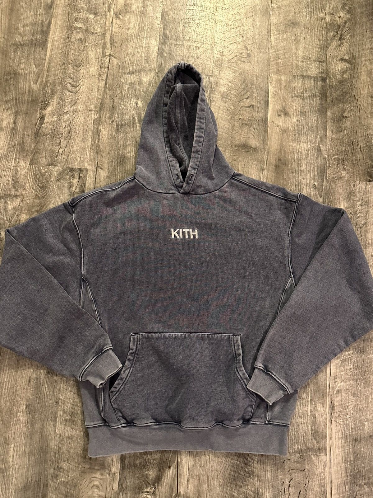 Kith Kith Logo Washed Hoodie | Grailed