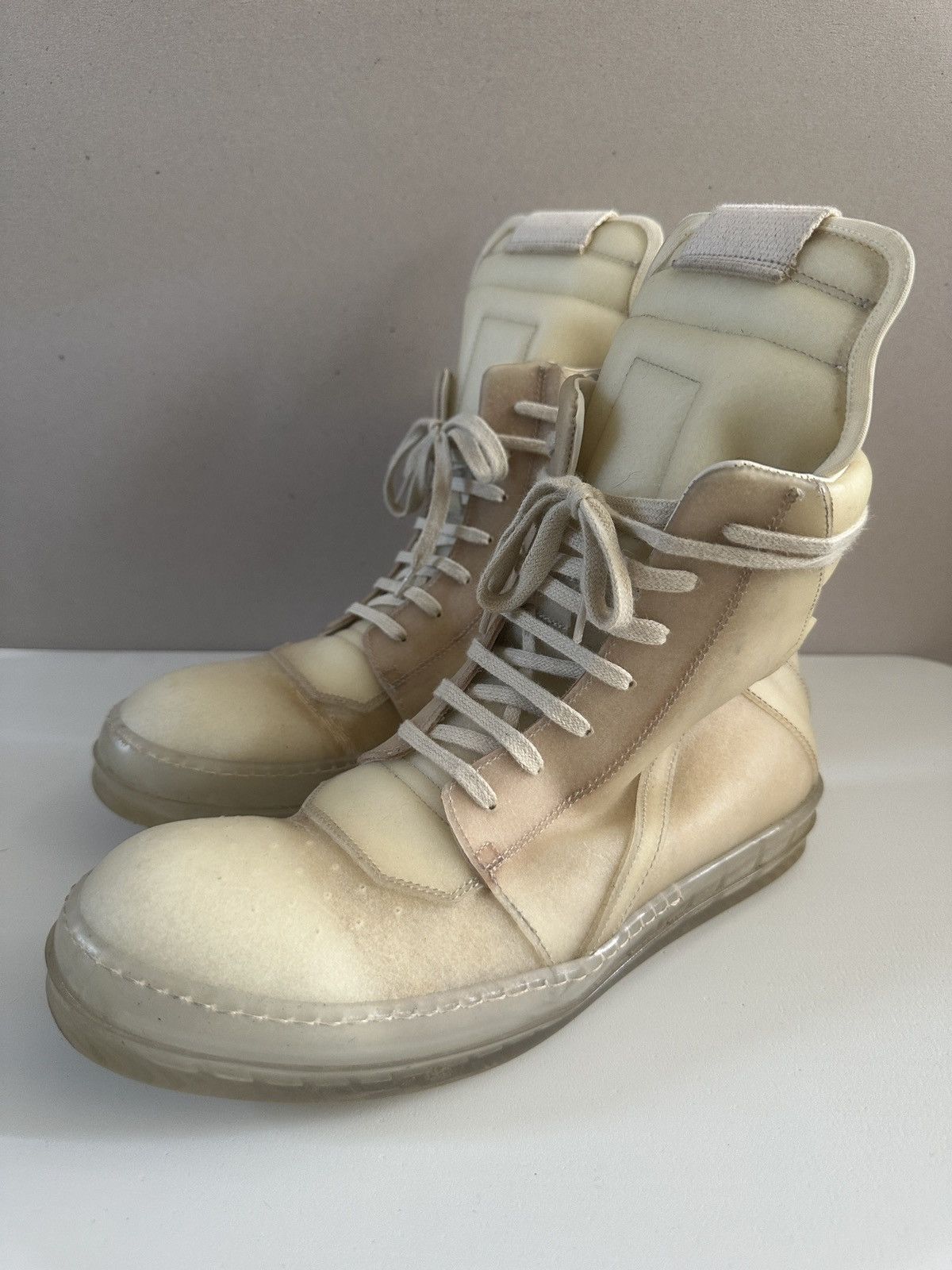 Rick Owens Rick Owens apparition leather geobaskets | Grailed