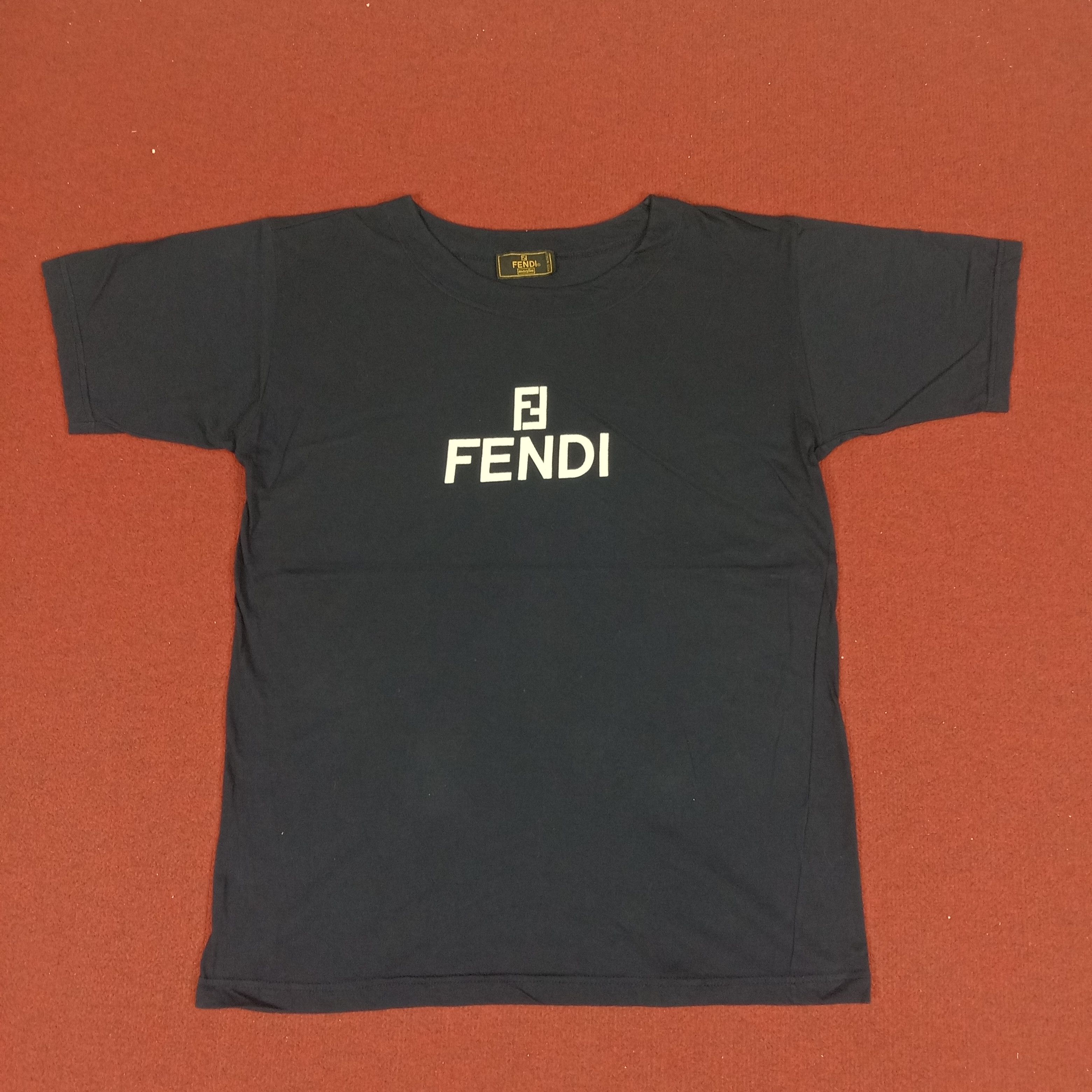 Italian Designers × Vintage Fendi Luxury Brand Logo Nice Design Tshirt ...