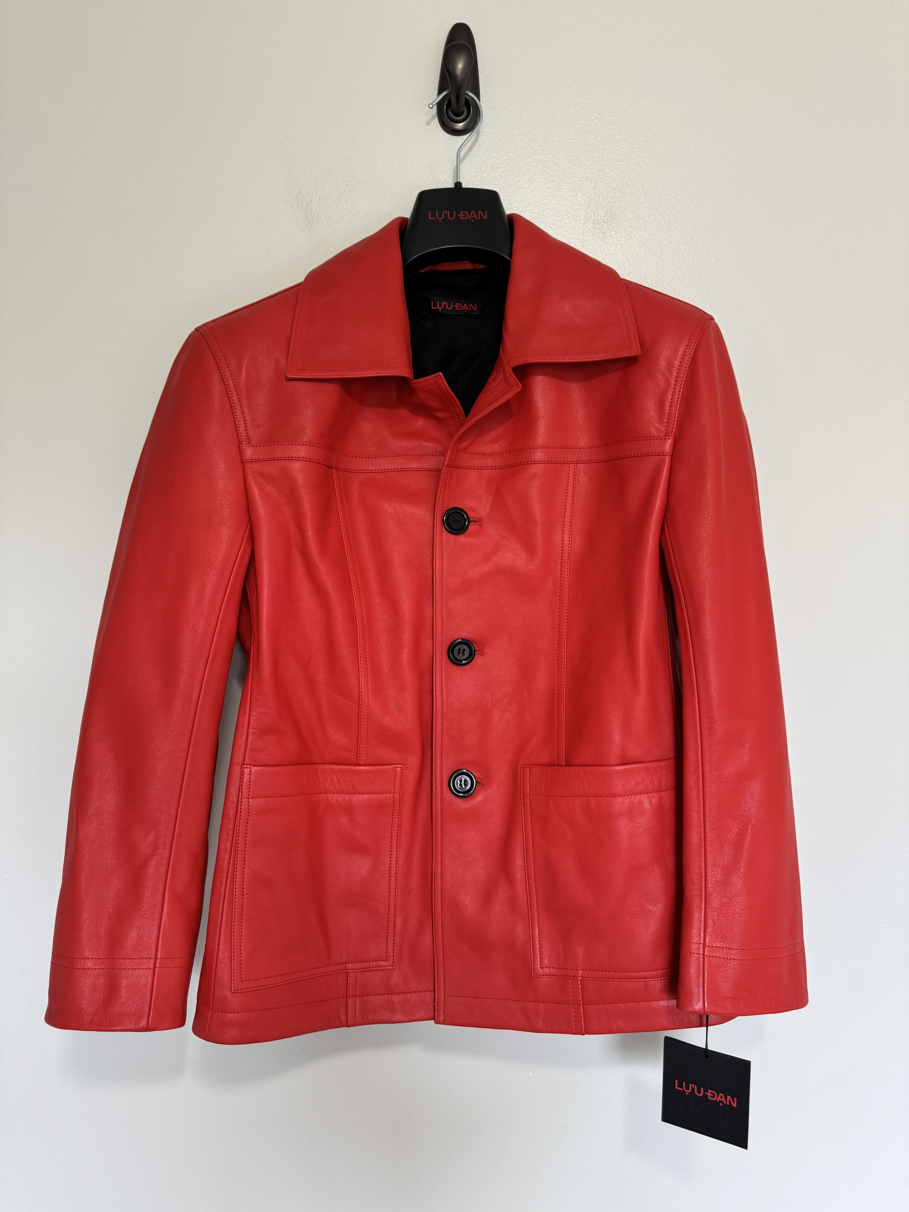 LUU DAN LUU DAN CREEP JACKET CALF LEATHER NEW SEASON $1,210 RED 50 | Grailed
