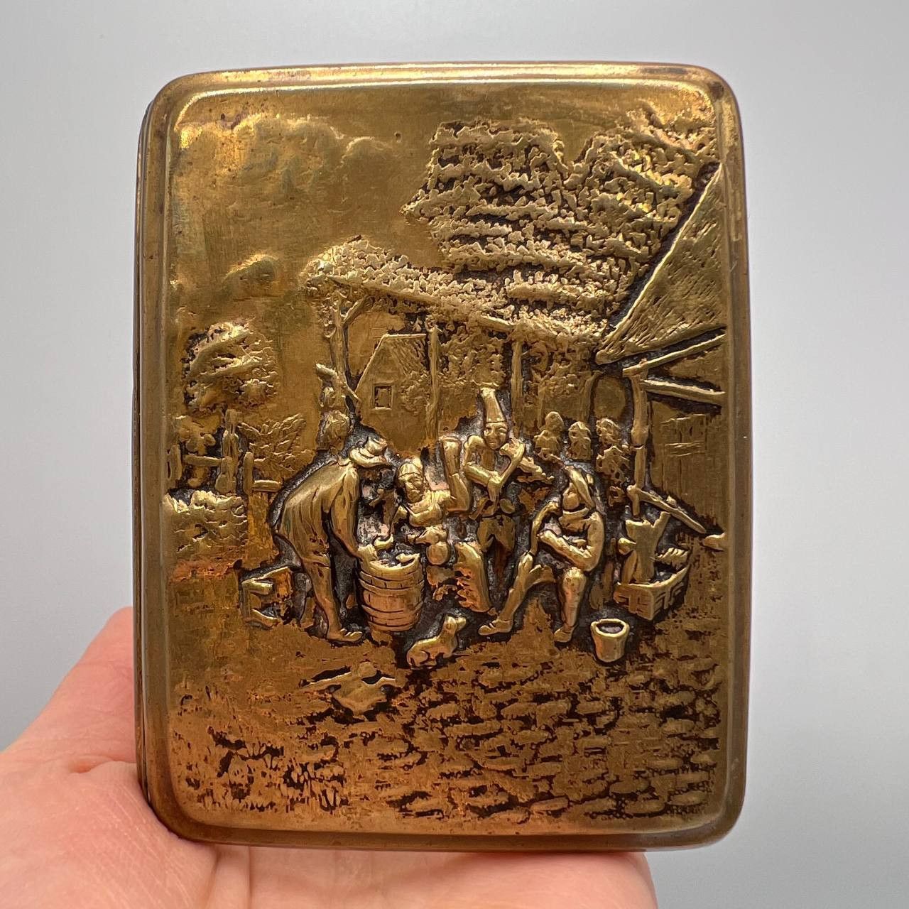 Antique × Vintage 1941 Rare Antique Bronze Cigarette Case Tobacco Box ...