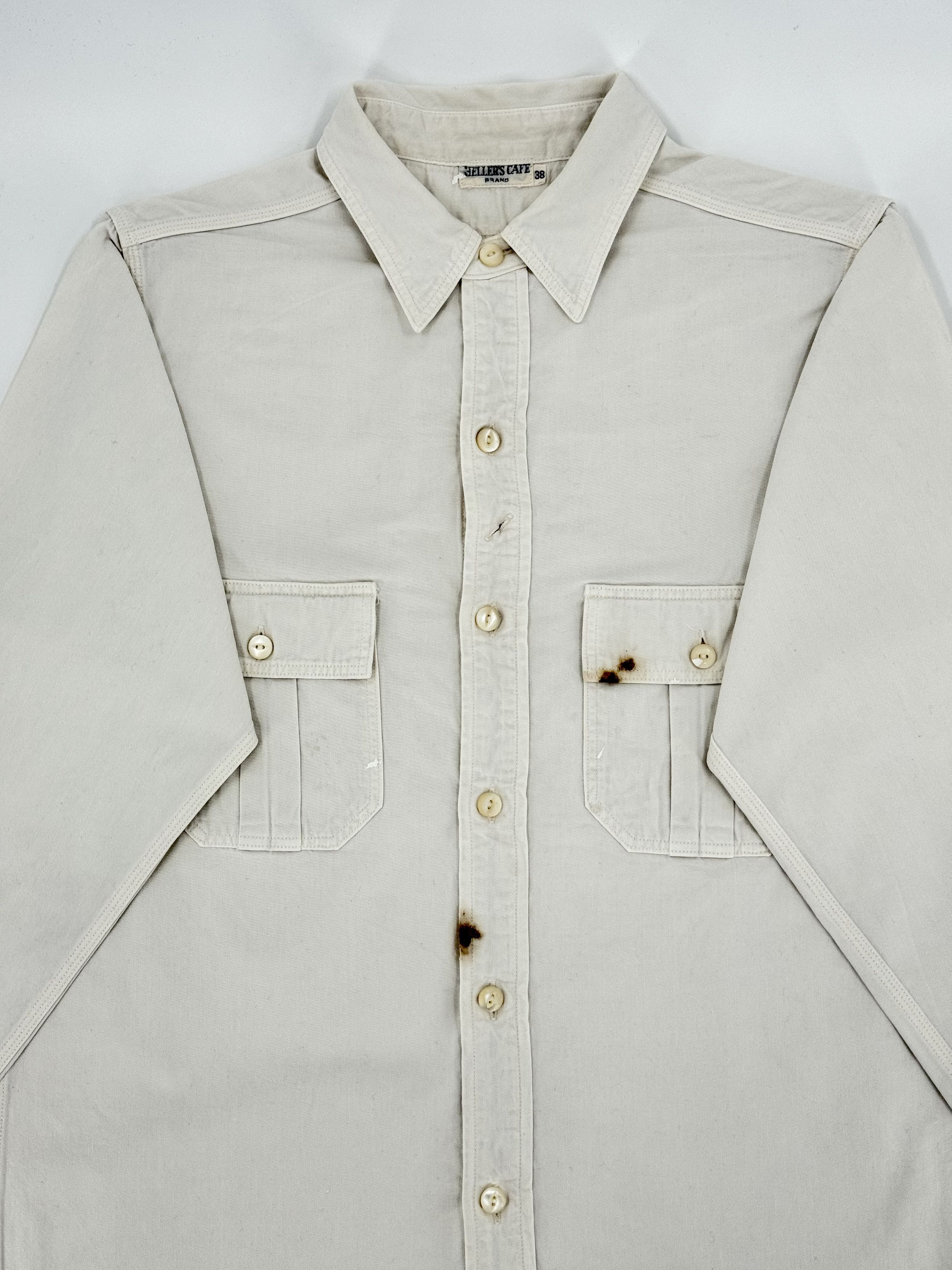 Hellers Cafe × WAREHOUSE & CO × Warehouse Heller's Cafe x Warehouse Japan White Button-Up Shirt ...