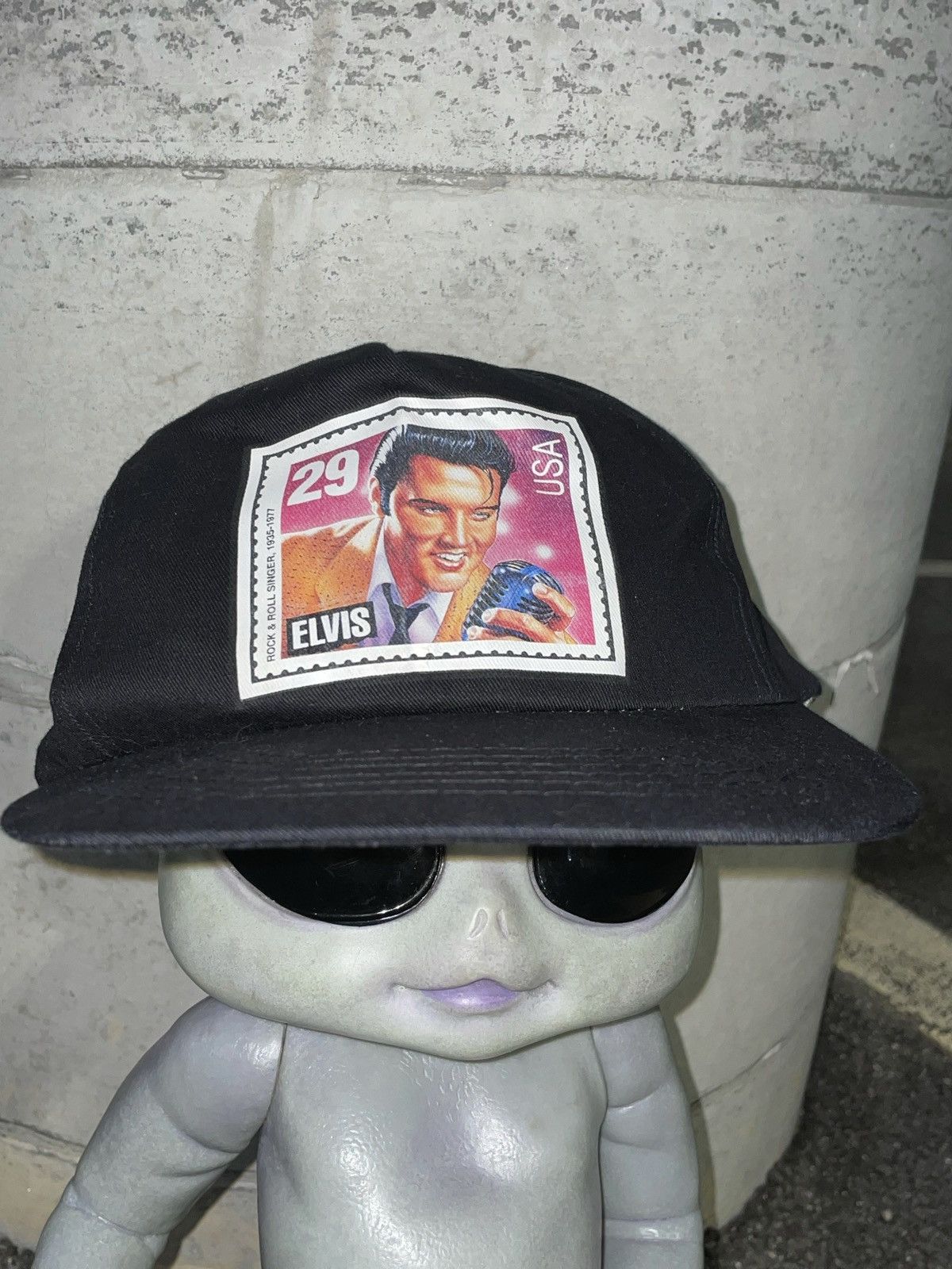 Rock Band × Vintage 80s Vintage Elvis Presley Postage Stamp Snapback ...