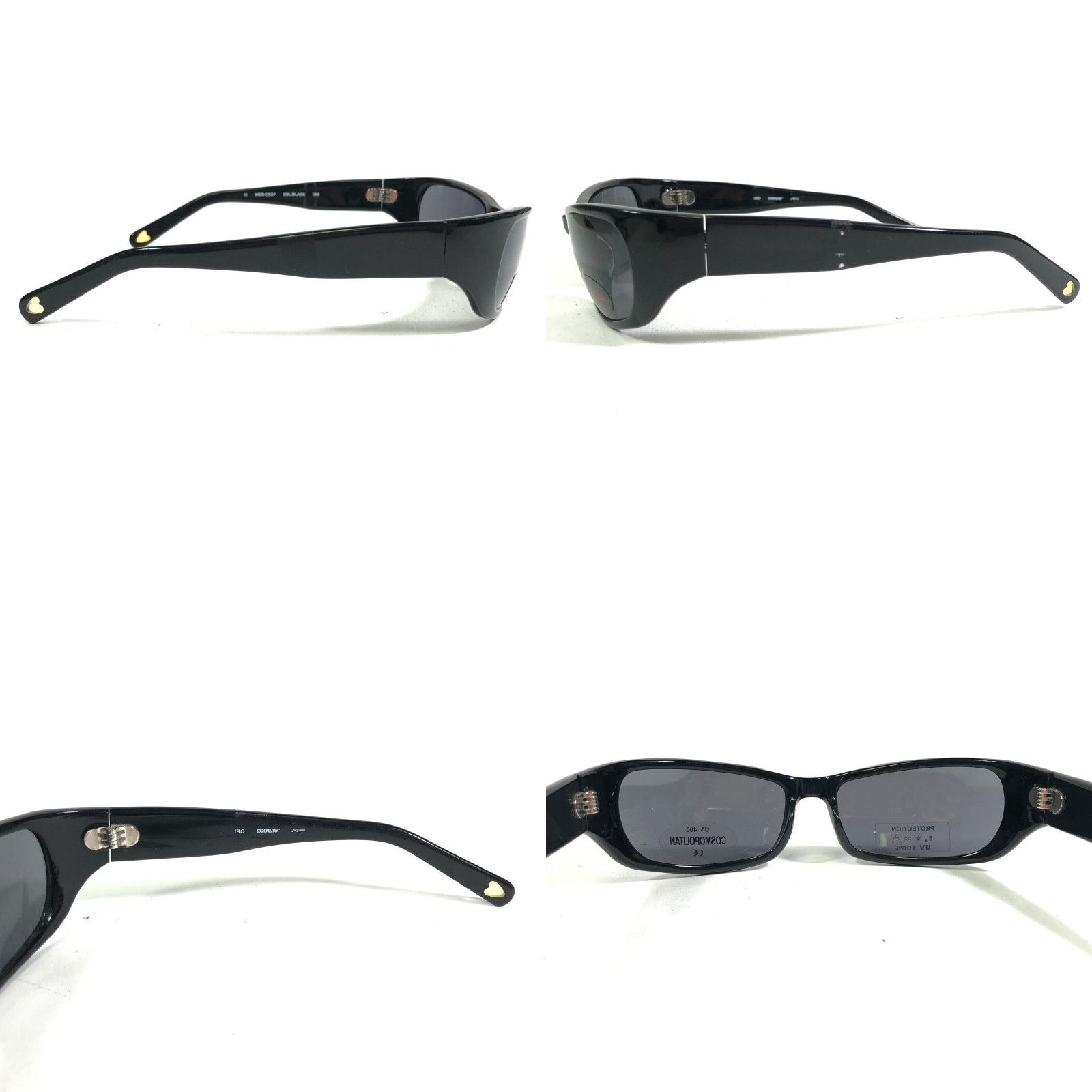 Frame Black Rectangular Frame Cosmopolitan Sunglasses with Blue Tinted ...