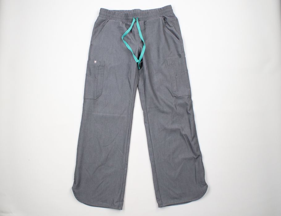 Vintage Figs Technical Collection Wide Leg Cargo Pants Scrubs Gray ...