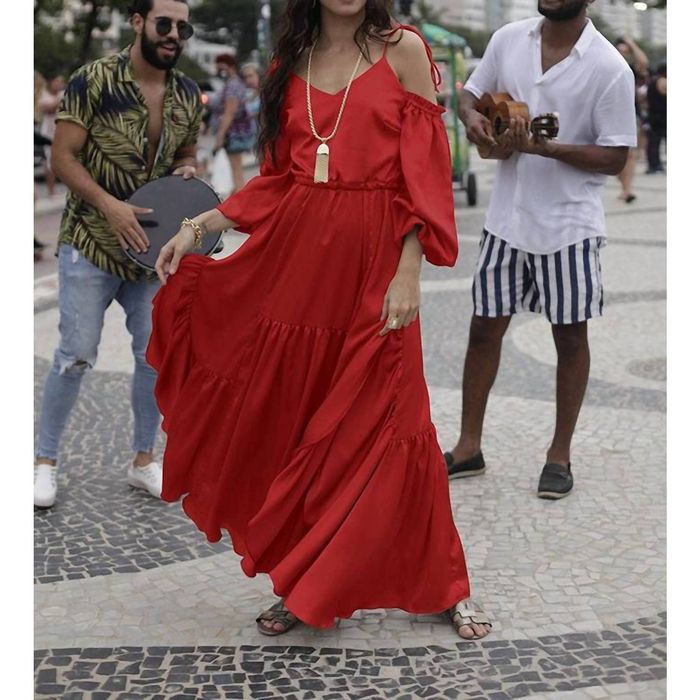 Designer CRISTINA SABATINI Isabel Maxi Dress In Flame | Grailed