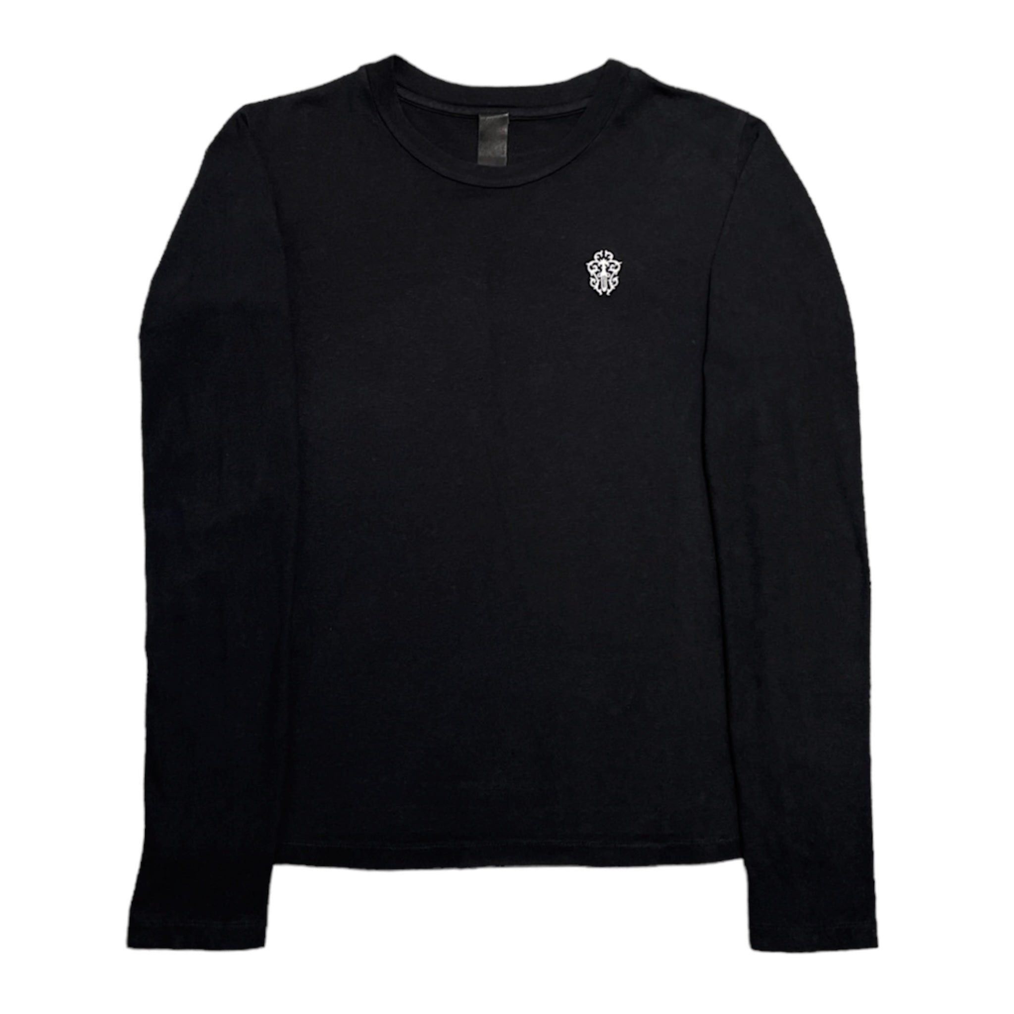 Chrome Hearts Dagger Cross Logo Embroidered Long Sleeve Tee Shirt Black ...