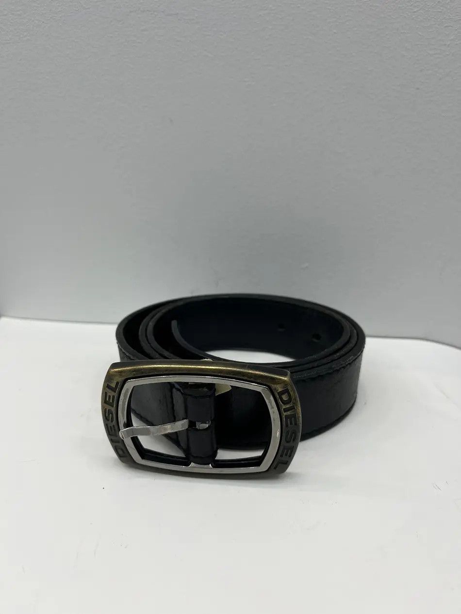 Diesel × Vintage Vintage Diesel Buckle Logo Leather Belt | Grailed