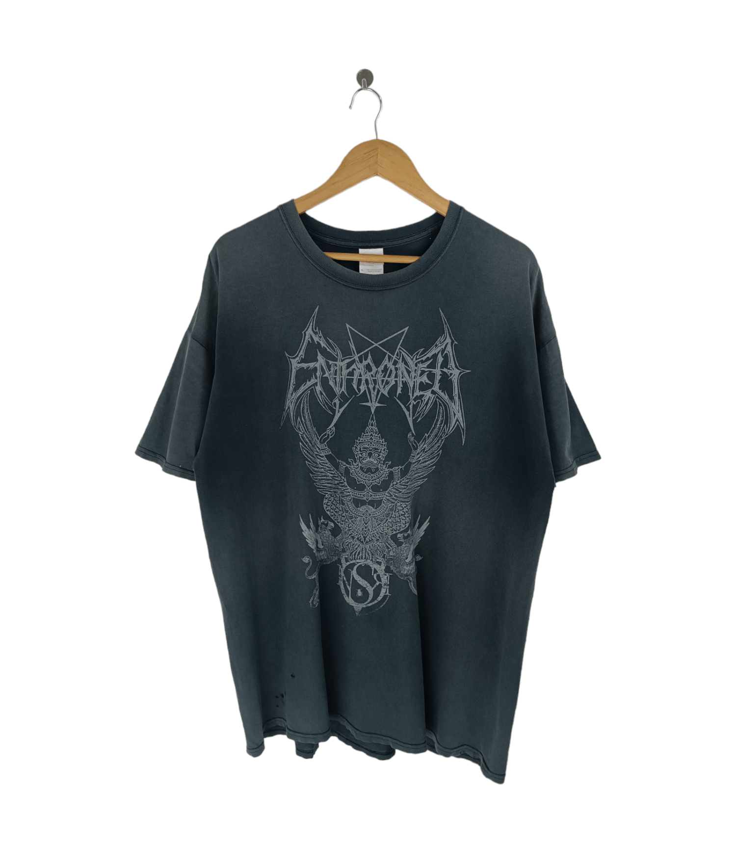 Band Tees × Vintage VINTAGE FADED ENTHRONED BELGIAN B.METAL BAND TEE ...