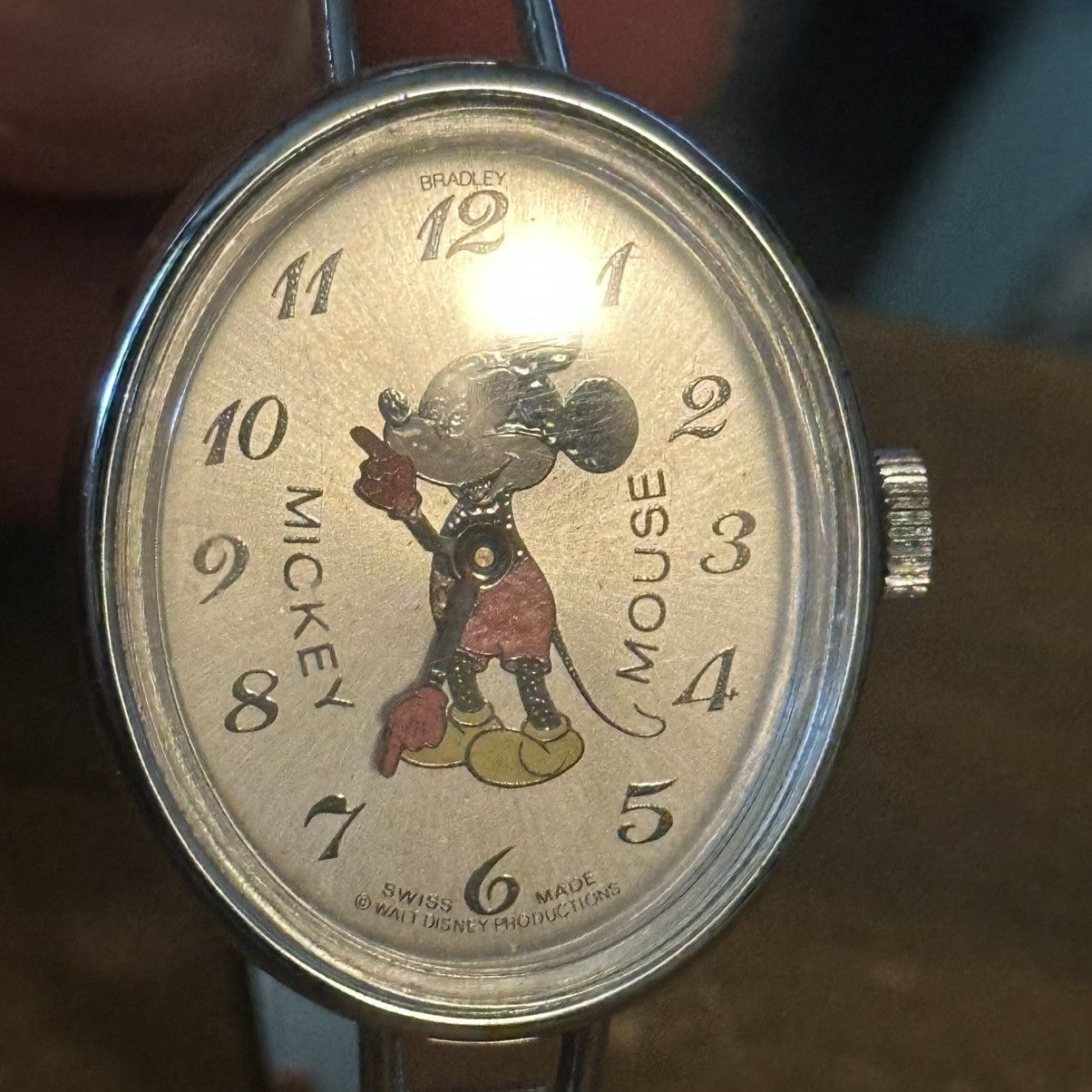 Disney Vintage Walt Disney Bradley Mickey Mouse SS wind up watch | Grailed