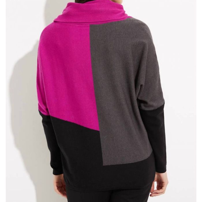 Joseph Ribkoff JOSEPH RIBKOFF Color-Block Cowl Neck Sweater In Grey | Grailed