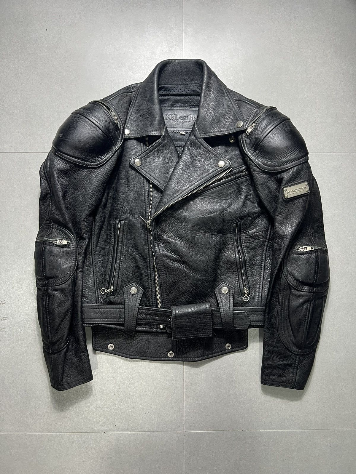 Kadoya × Vintage Kadoya - Head Factory Armor Black Star Leather Jacket | Grailed