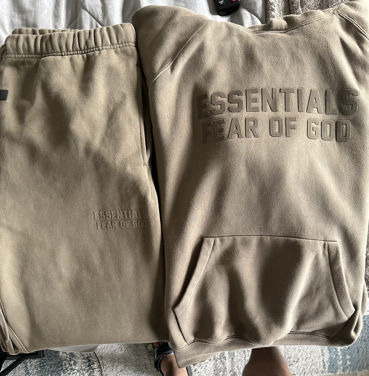 Essentials Fear of God Essentials "Wood" Sweatsuit Bundle | Grailed